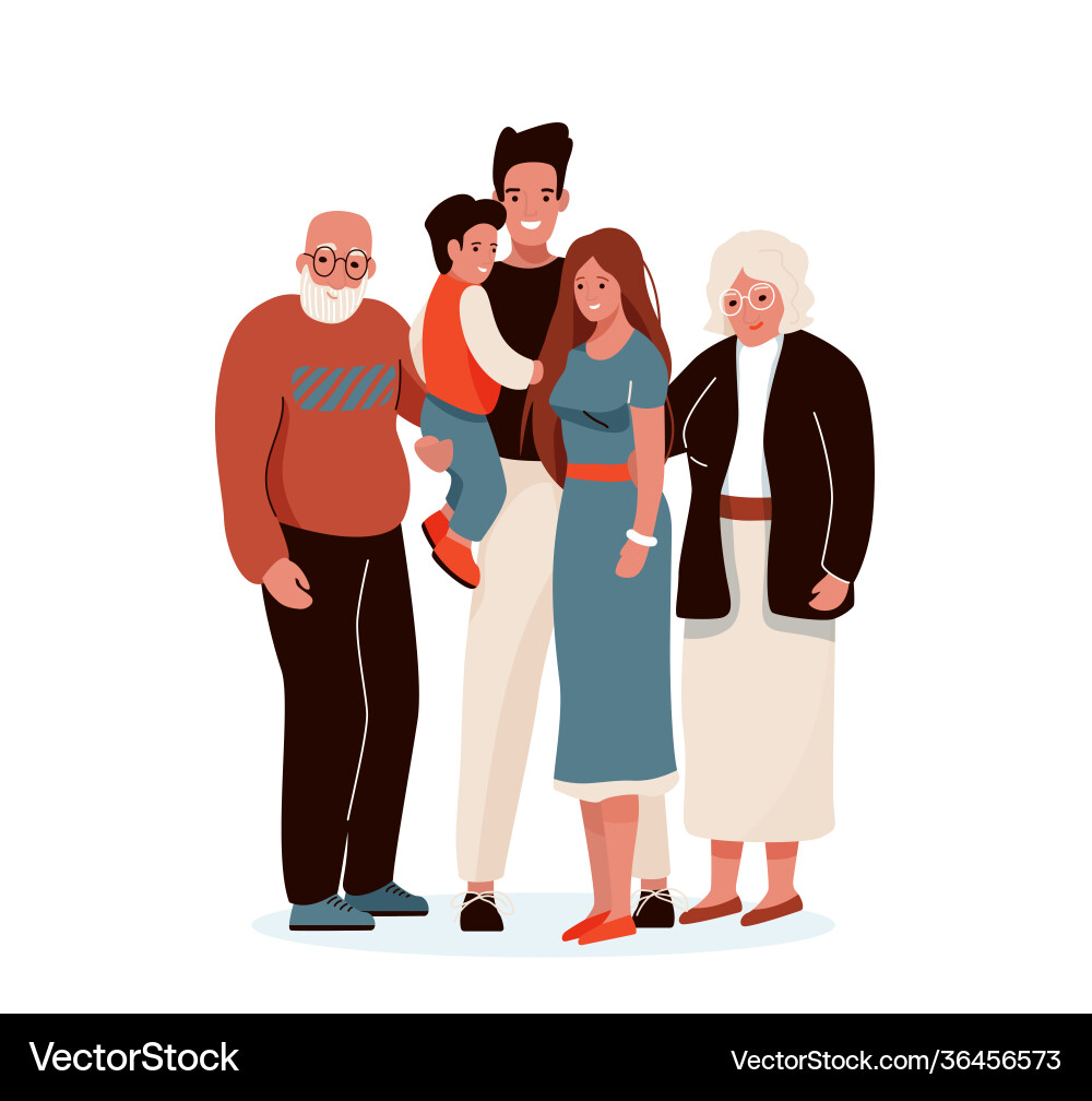 Cheerful Family Portrait Royalty Free Vector Image