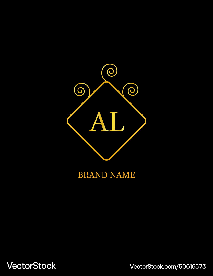 Creative initials al letter logo design Royalty Free Vector