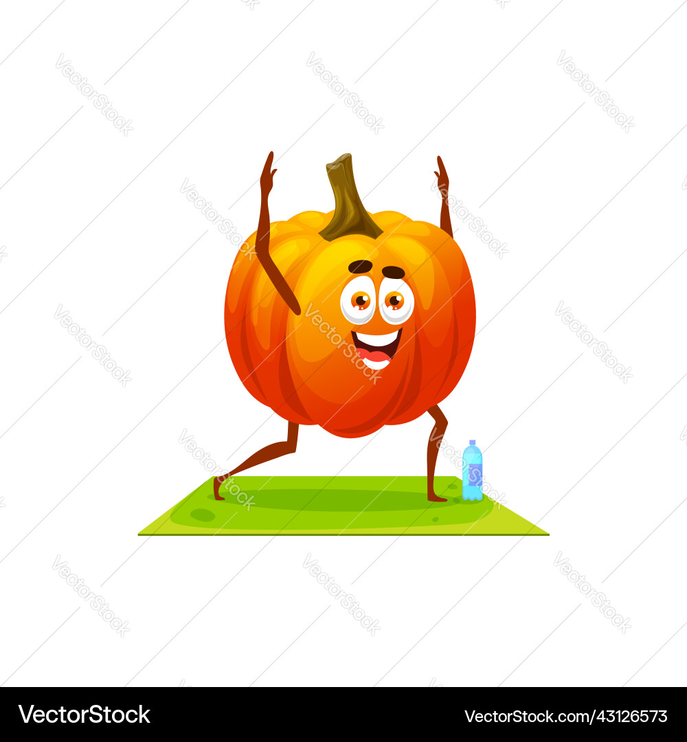 Cute Pumpkin Cartoon Yoga Royalty Free Vector Image