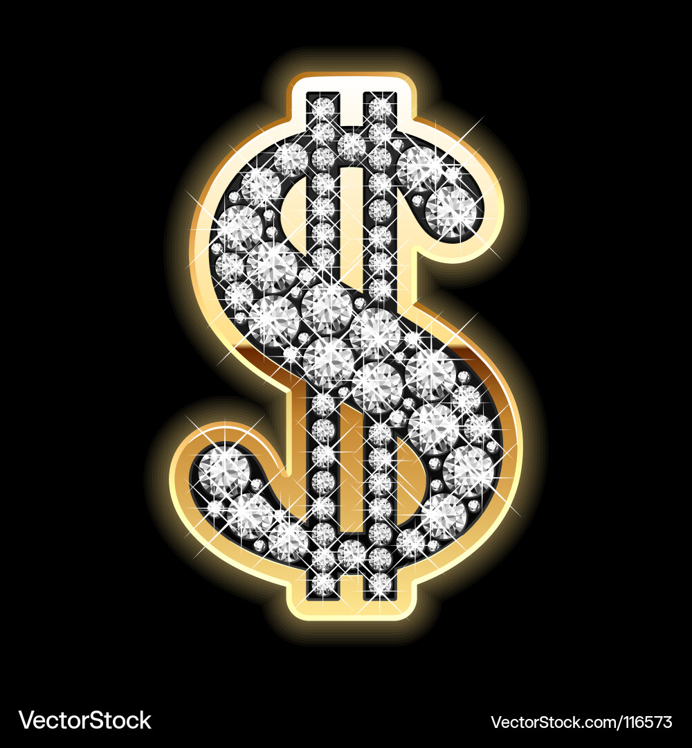 Diamond Dollar Symbol Royalty Free Vector Image