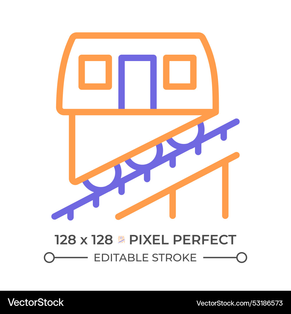 Funicular two color line icon Royalty Free Vector Image