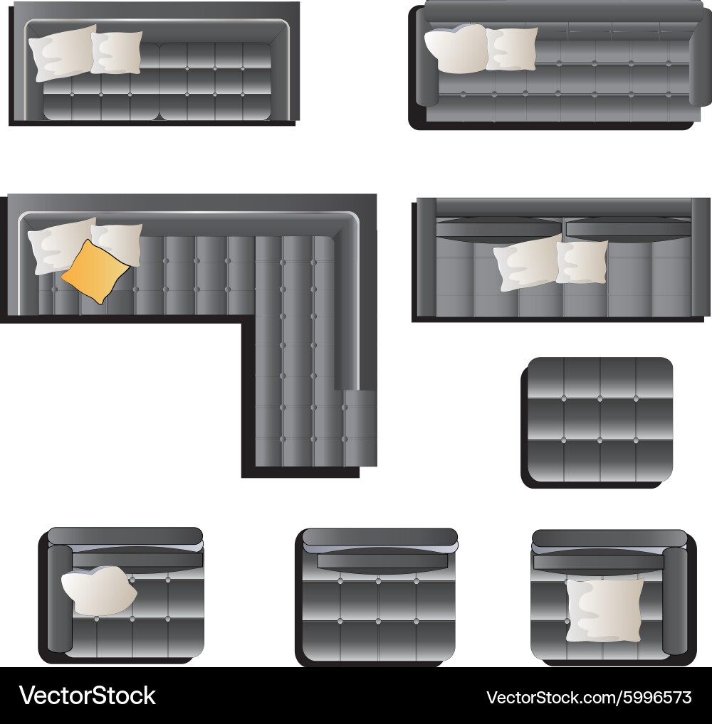 Furniture top view set 13 Royalty Free Vector Image