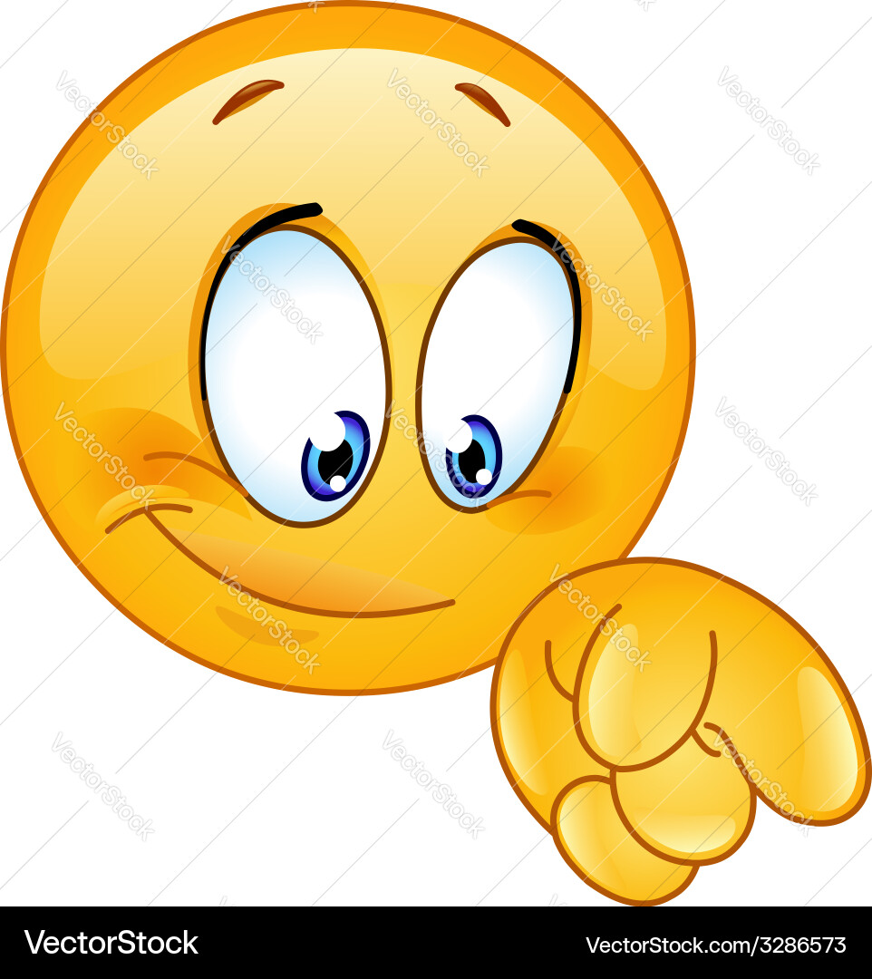 Pointing down emoticon Royalty Free Vector Image