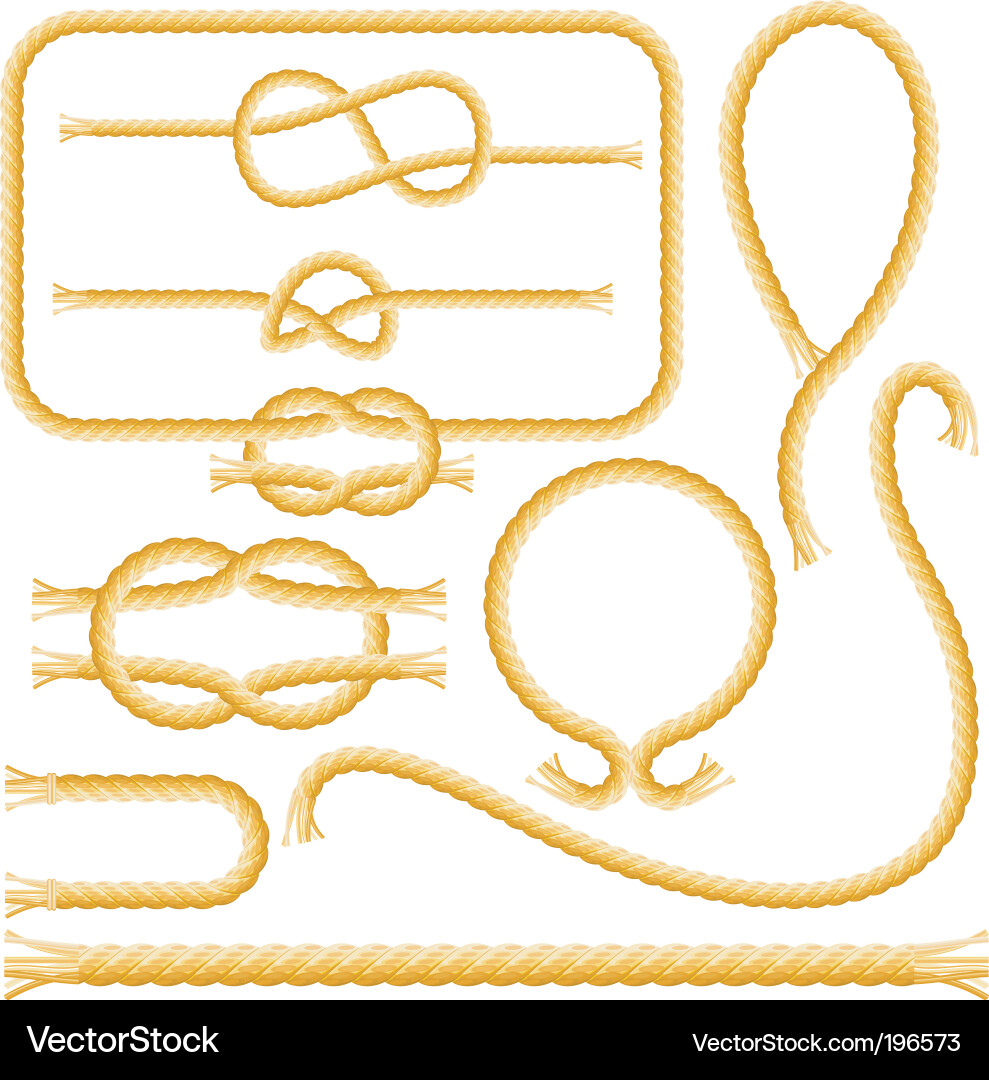 Rope frames and knots Royalty Free Vector Image