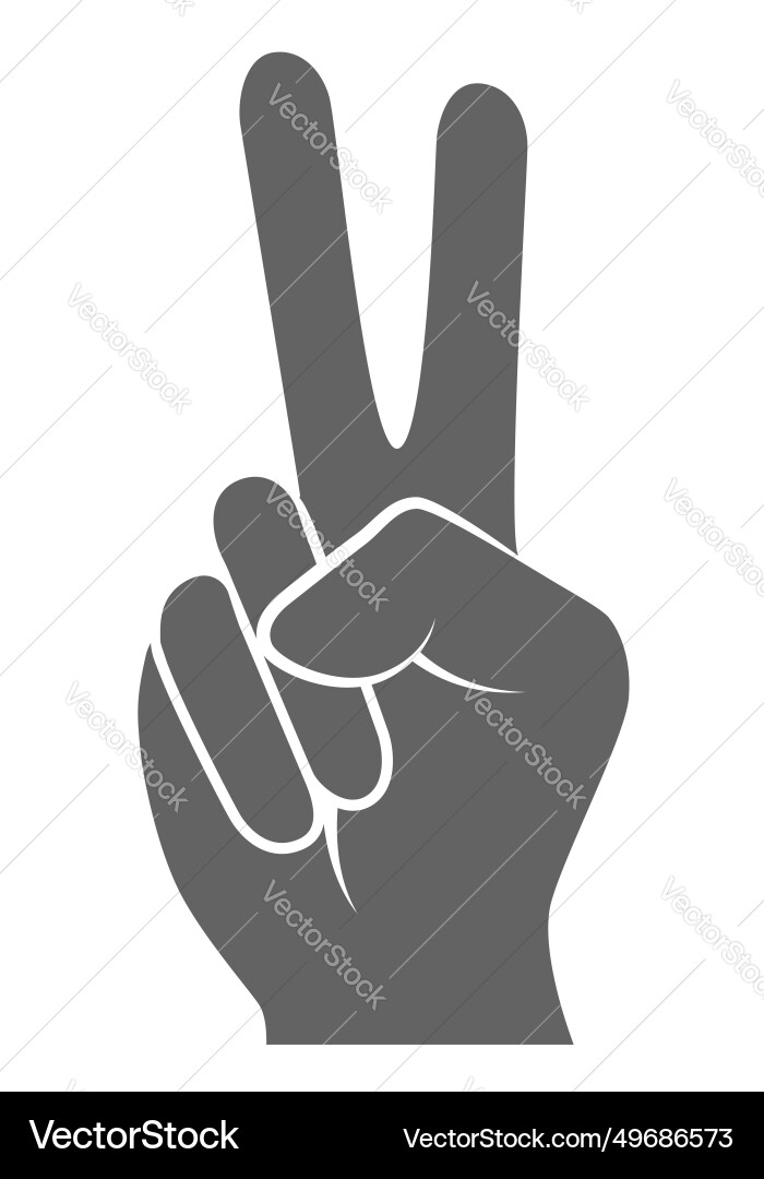Two Finger V Sign Gesture Royalty Free Vector Image