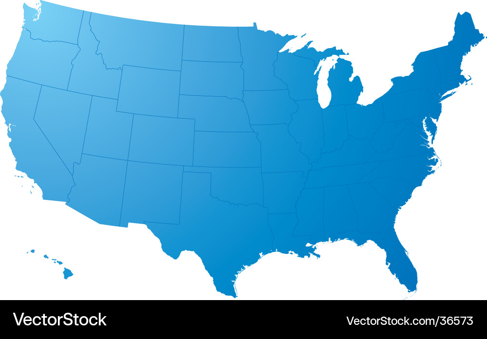 Us map plain Royalty Free Vector Image - VectorStock