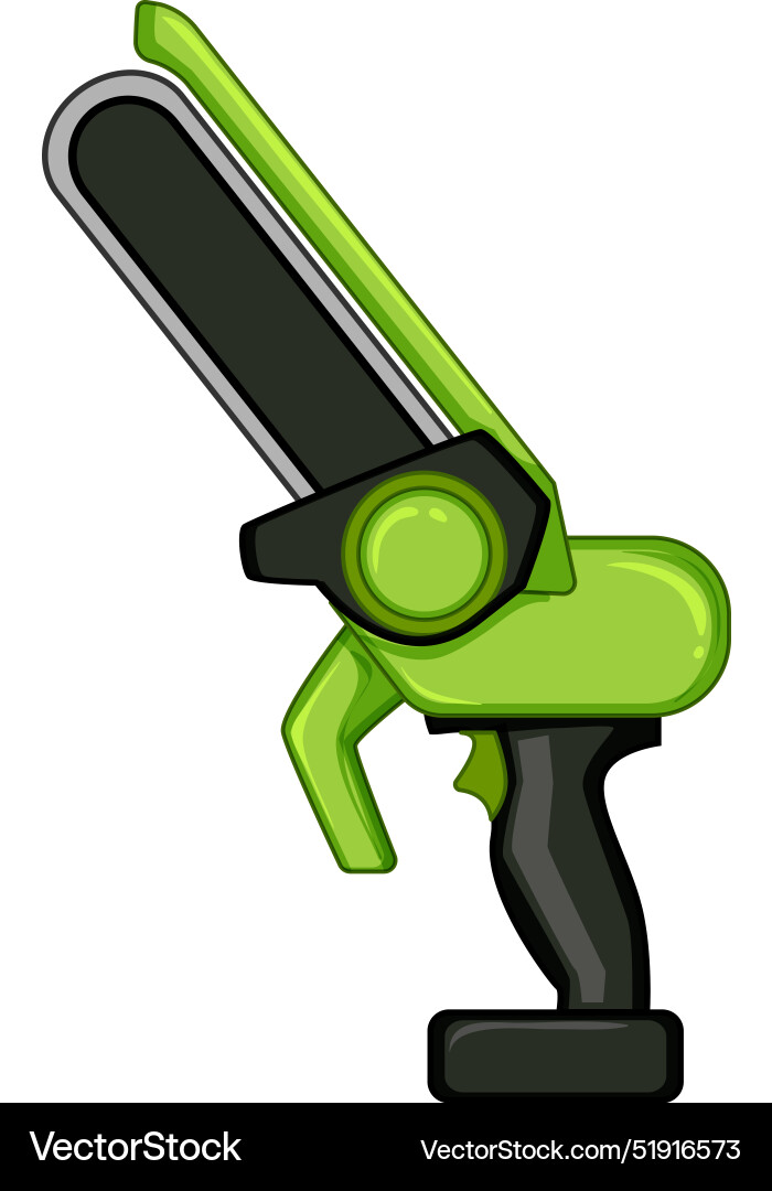 Wood chainsaw cartoon Royalty Free Vector Image