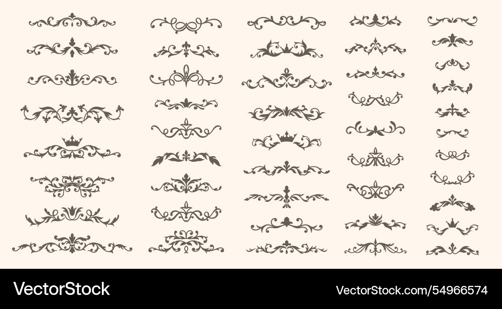 A set of text separators elegant horizontal Vector Image