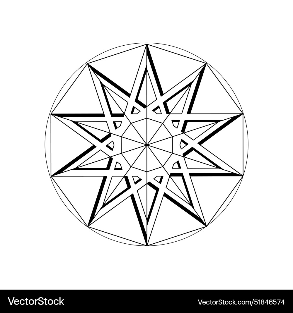 Abstract minimal black and white star for design Vector Image