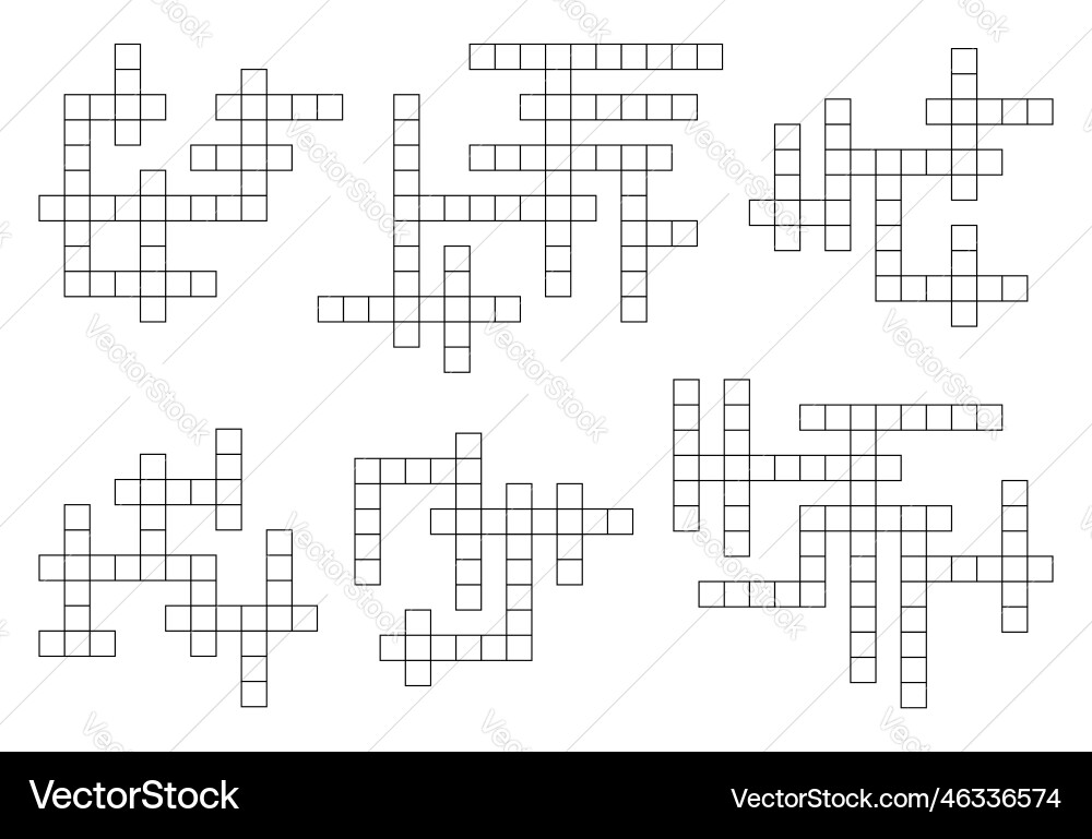 Crossword game grid blank boxes for word riddle Vector Image