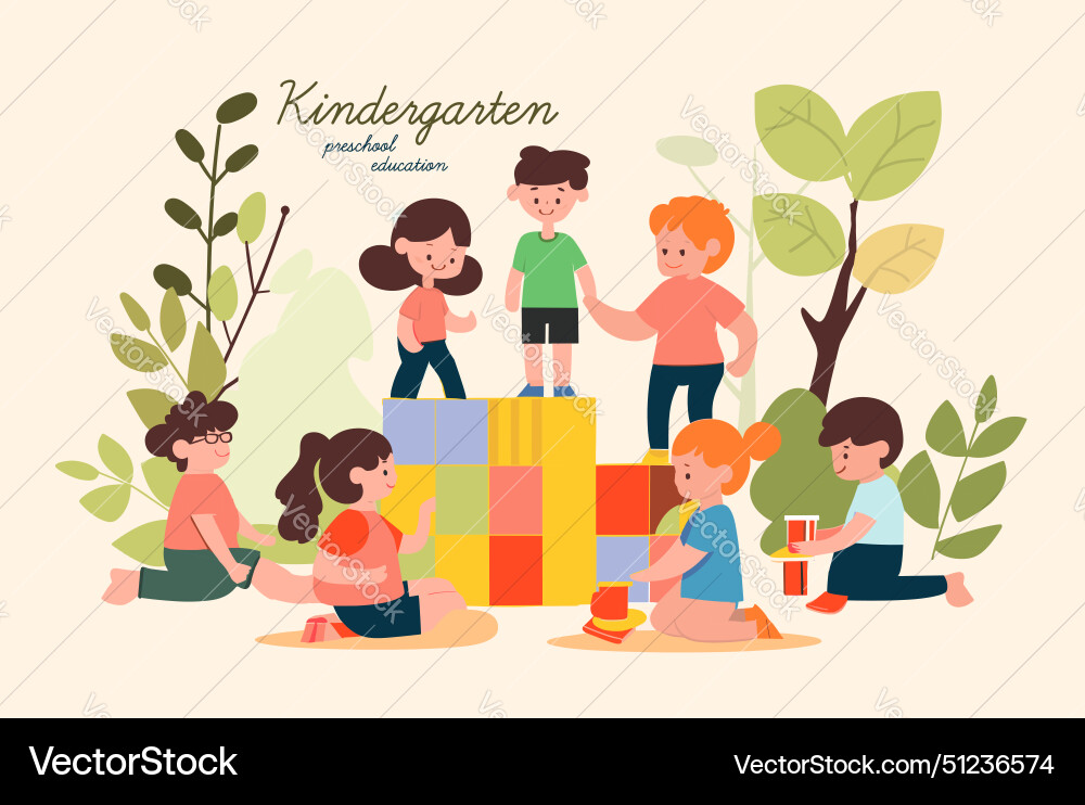 Kindergarten preschool education Royalty Free Vector Image