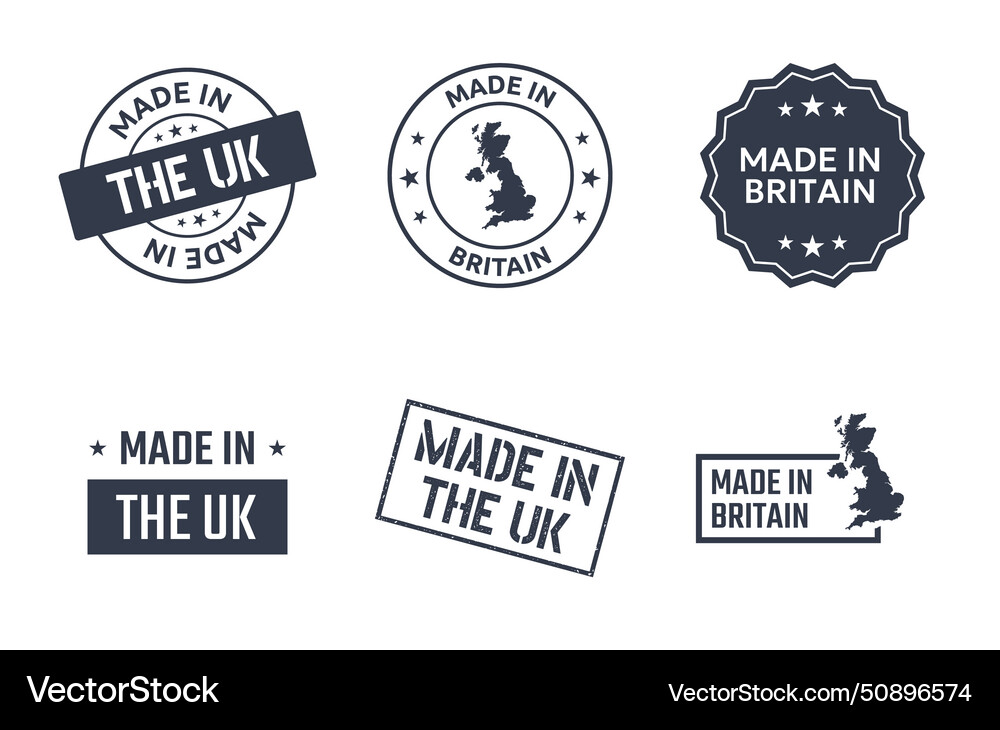 Made in united kingdom labels set great britain Vector Image