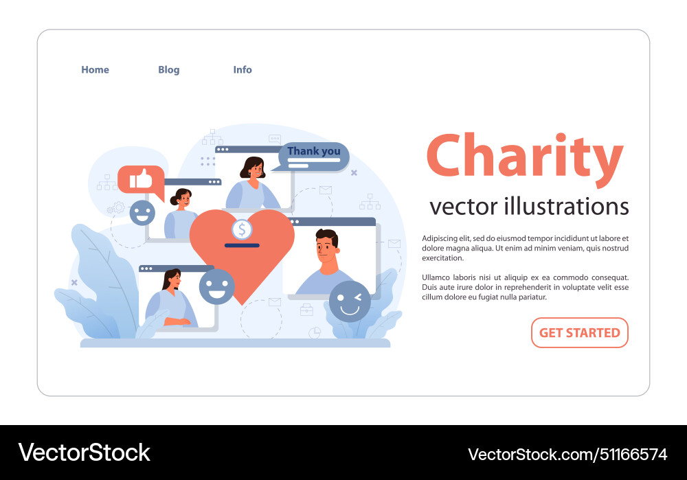 Online charity and charitable foundation web Vector Image