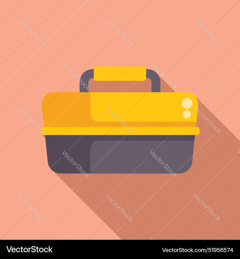 Plastic toolbox with yellow handle holding tools Vector Image