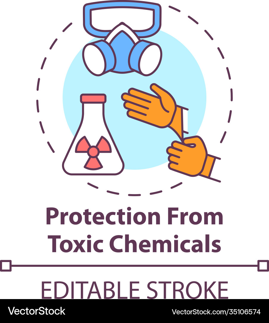 Protection from toxic chemicals concept icon Vector Image