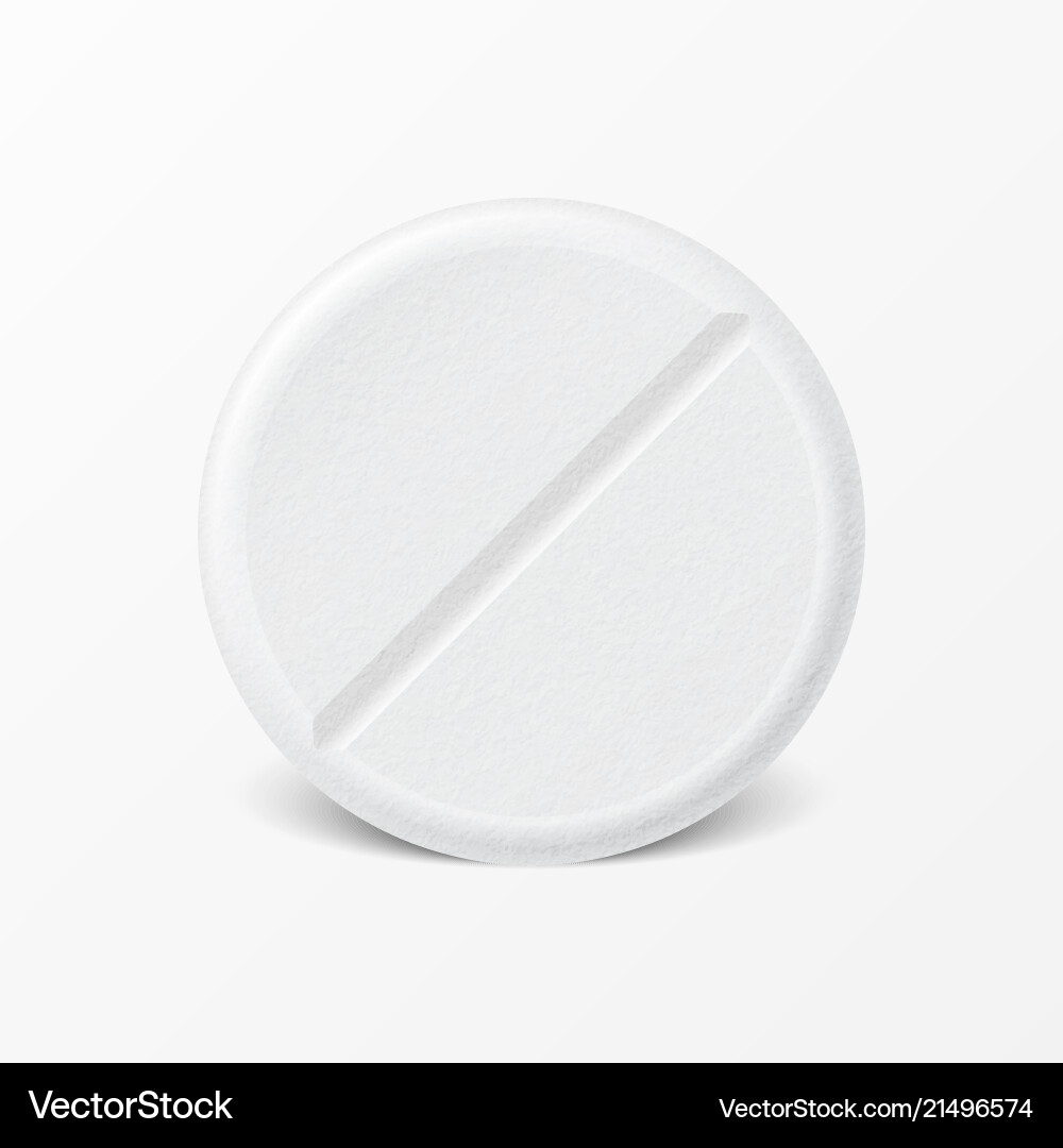Realistic 3d white medical pill icon Royalty Free Vector