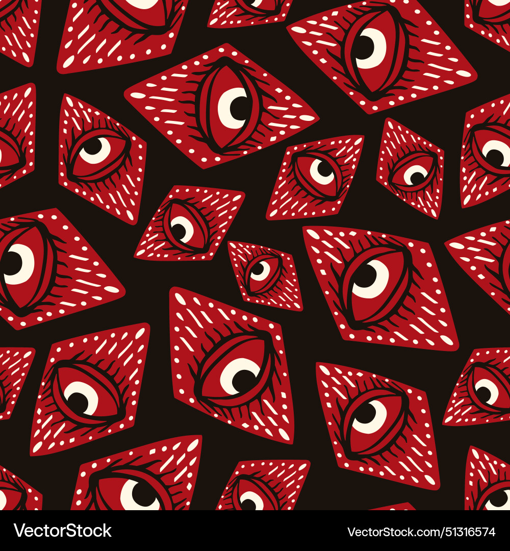 Seamless pattern with magical eyes Royalty Free Vector Image