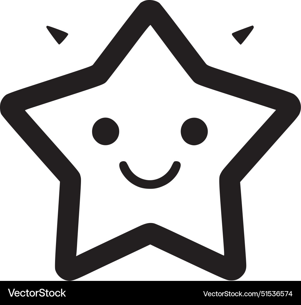 Star - minimalist and flat logo Royalty Free Vector Image