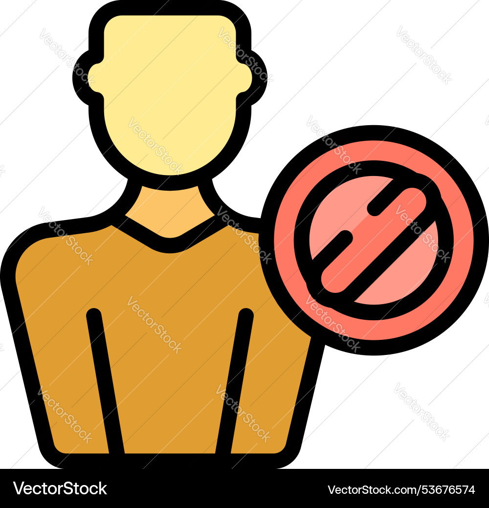 Stop discrimination icon depicting person being Vector Image