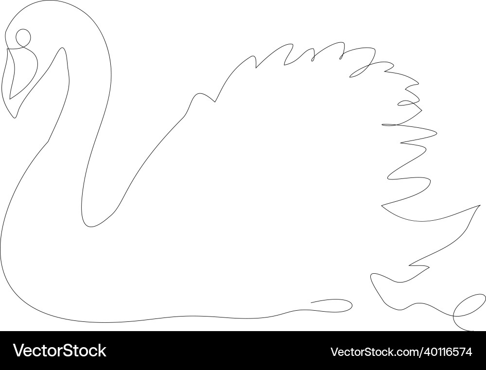 Swan continuous one line drawing Royalty Free Vector Image