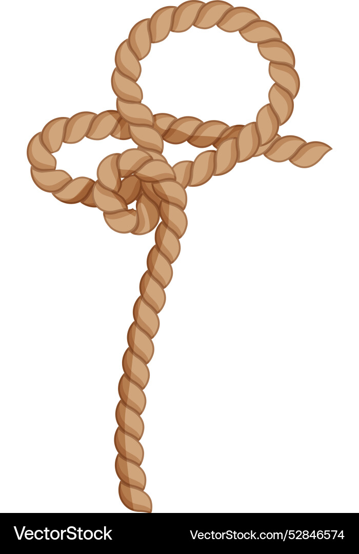 Tying rope knot cartoon Royalty Free Vector Image