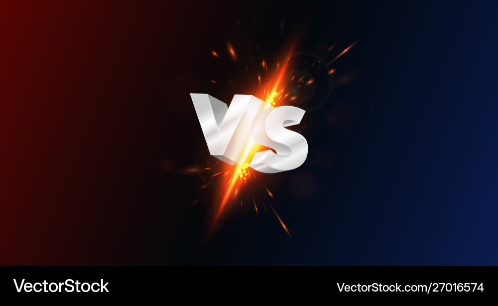 Versus vs screen with 3d metal letters Royalty Free Vector