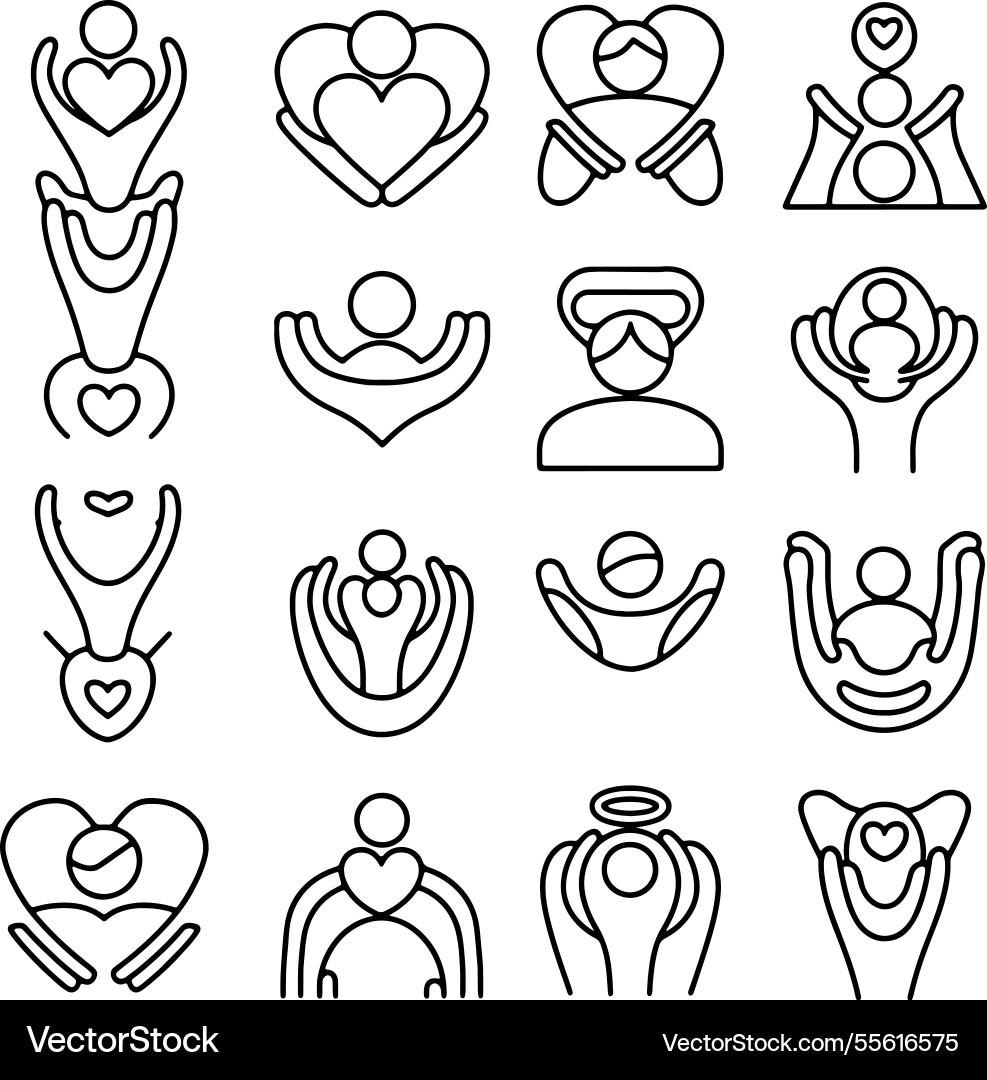 Altruism and benevolence logo icon set bundle Vector Image