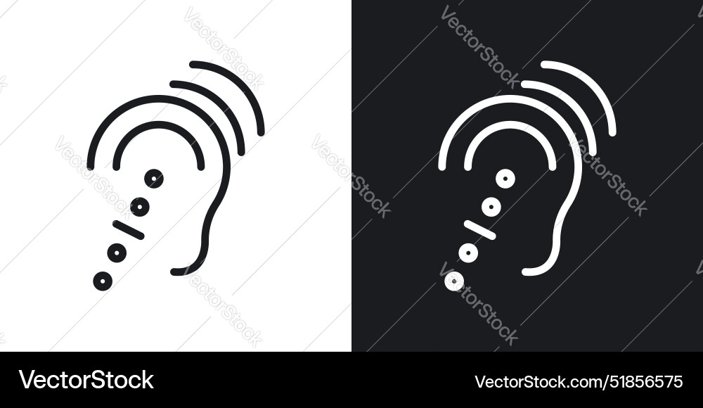 Assistive listening systems icon set in black Vector Image