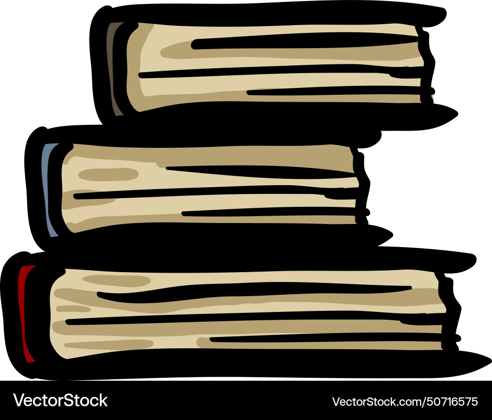 Books hand drawn doodle icon Royalty Free Vector Image