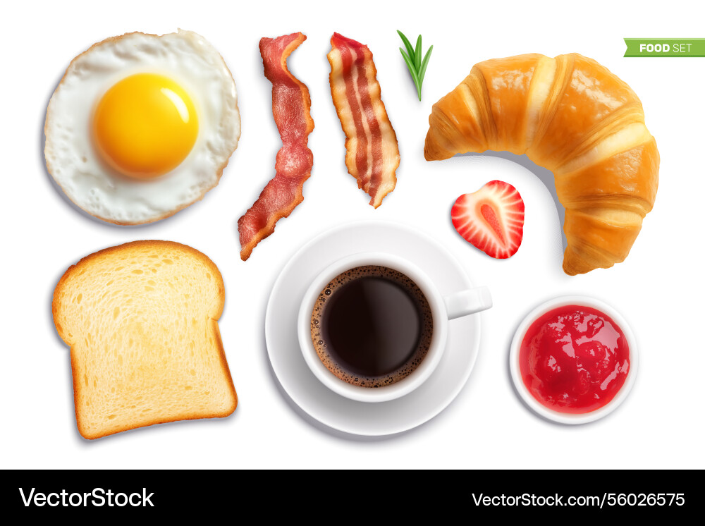 Breakfast elements collection Royalty Free Vector Image