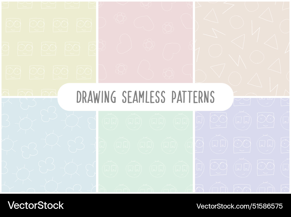 Collection of seamless colorful patterns Vector Image