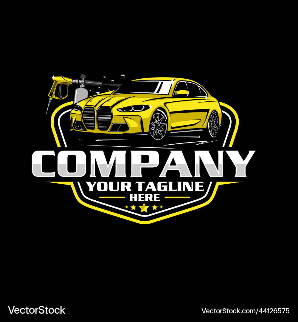 Detailing car logo and wash Royalty Free Vector Image