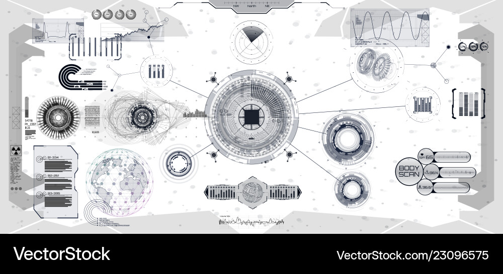 Head-up display elements for ui ux design Vector Image