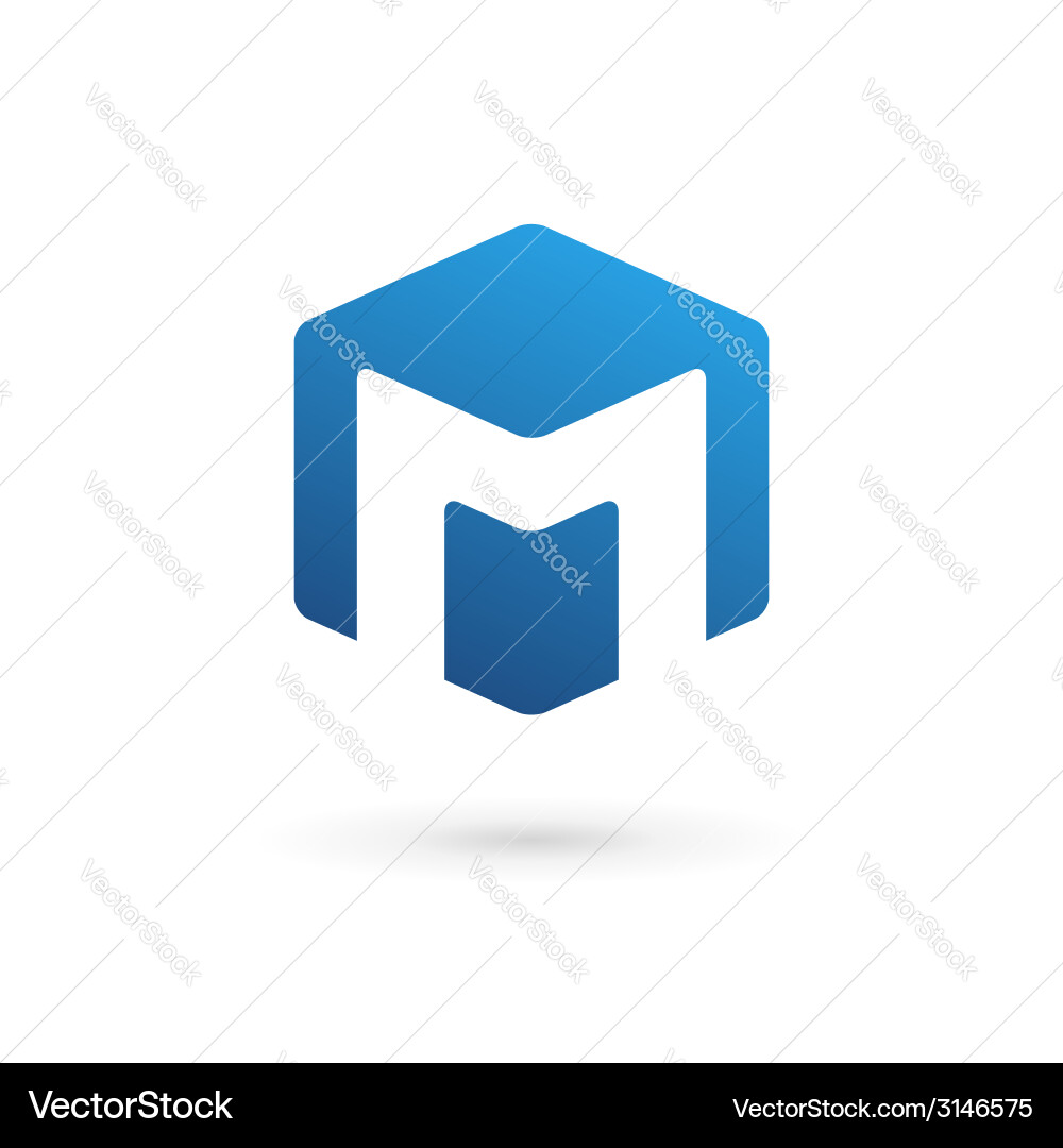 Letter m cube logo icon design template elements Vector Image