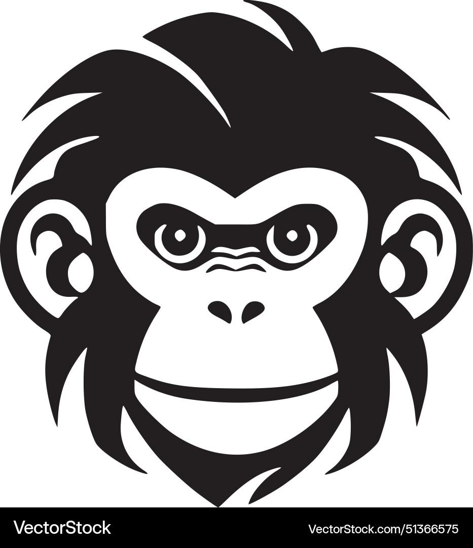 Monkey - minimalist and flat logo Royalty Free Vector Image