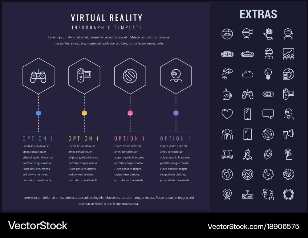 Virtual reality infographic template and elements Vector Image