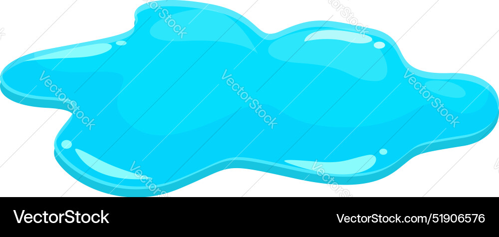 Blue liquid puddle splashing on the ground Vector Image