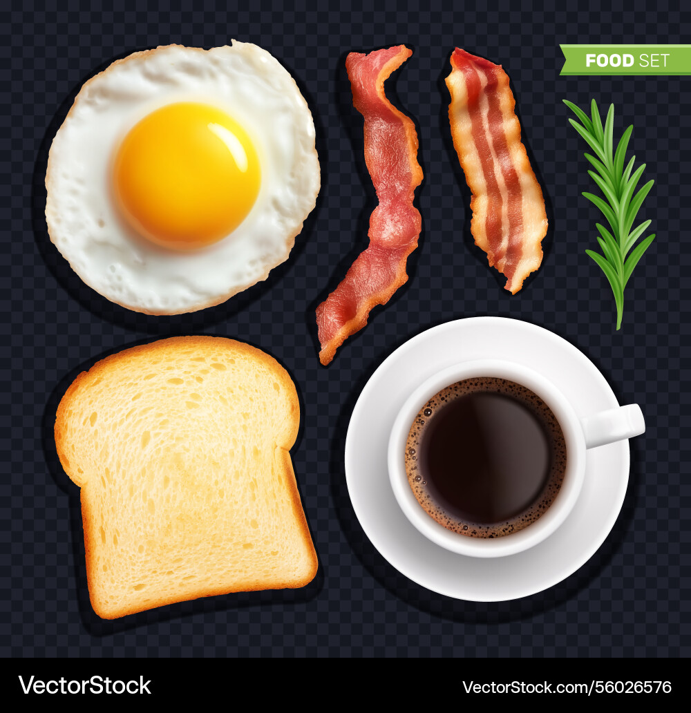 Breakfast elements set Royalty Free Vector Image