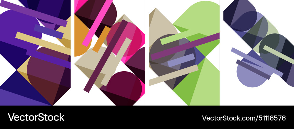 Colorful geometric shapes create a vibrant design Vector Image