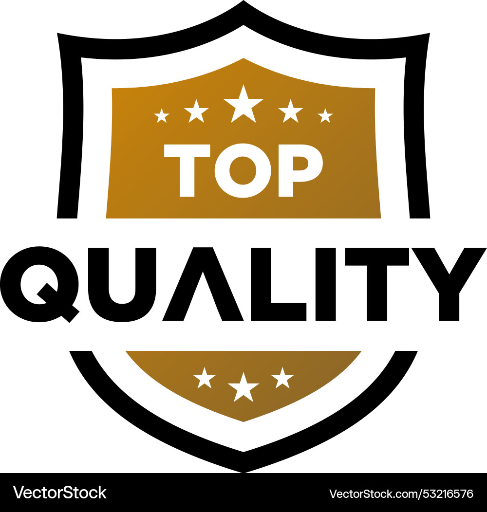 Creative top quality gold icon shield Royalty Free Vector