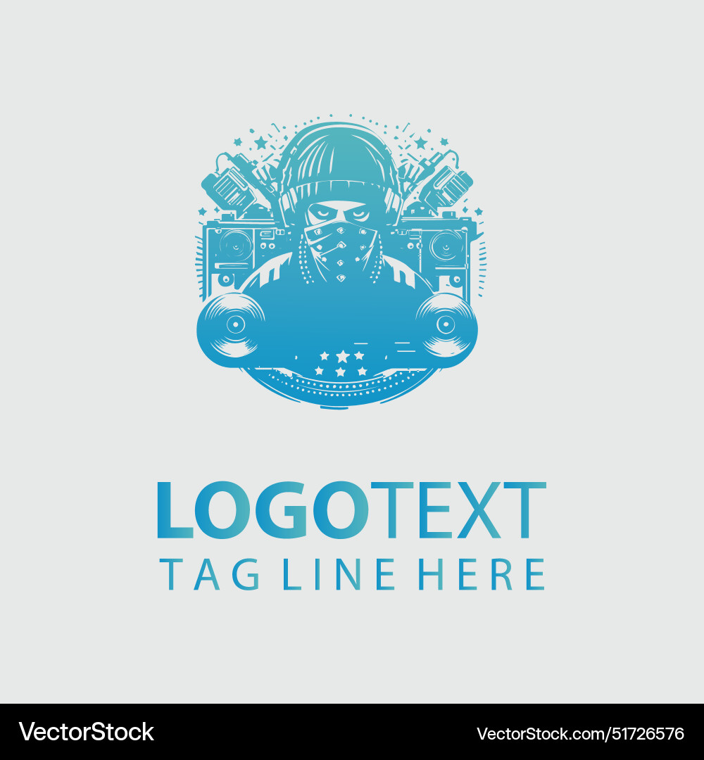 Dj music logo Royalty Free Vector Image - VectorStock