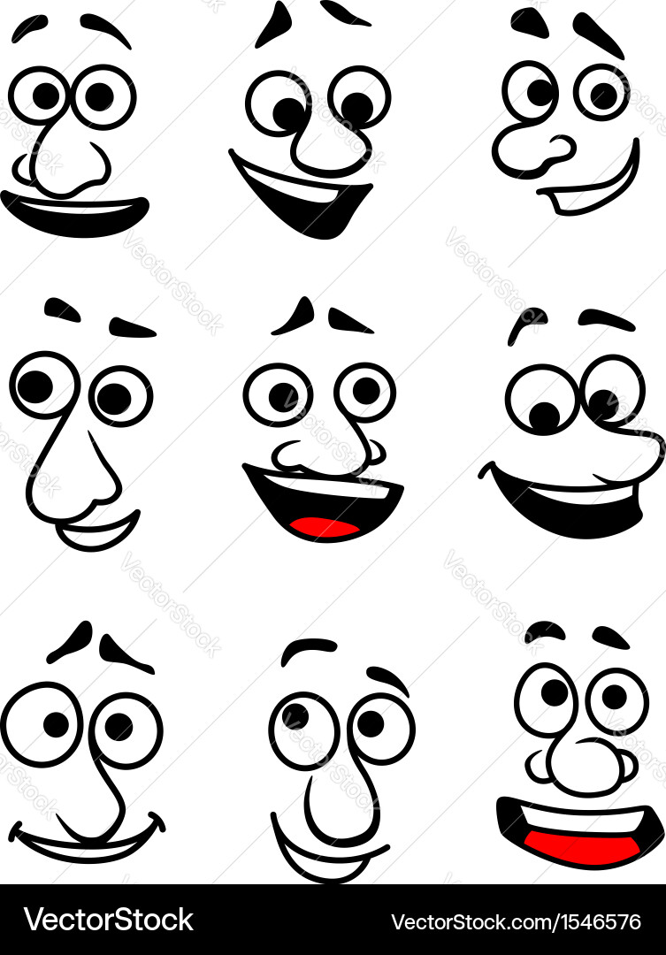 Emotional faces Royalty Free Vector Image - VectorStock