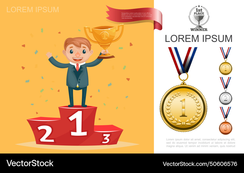 Flat success and achievement concept Royalty Free Vector