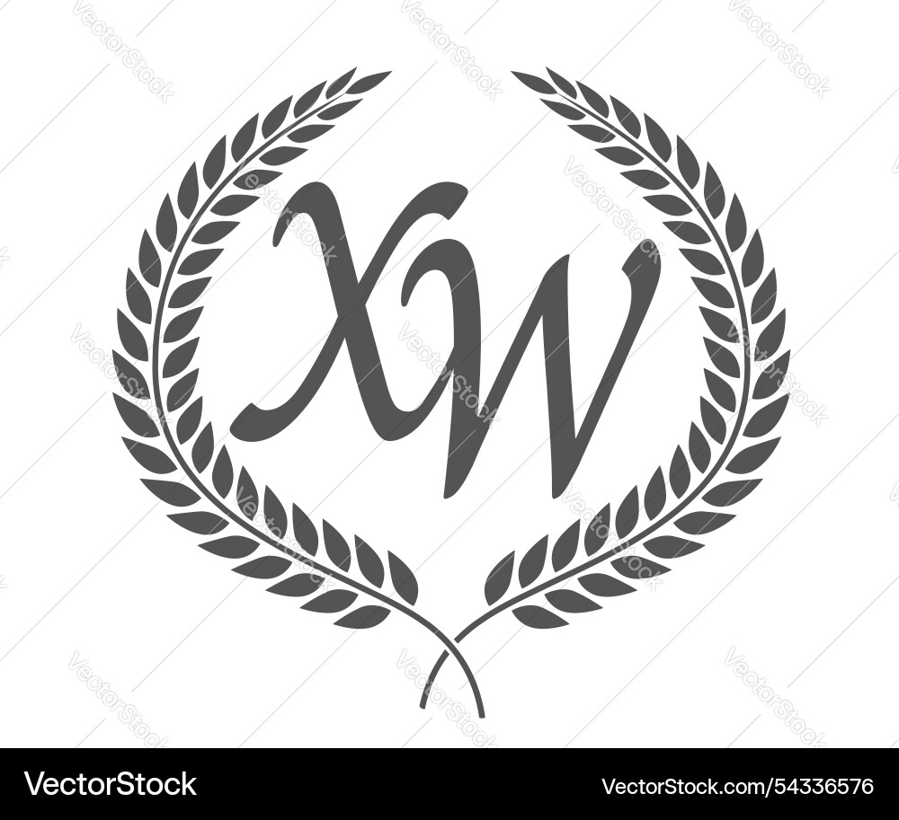 Initial letter x and w xw monogram logo design Vector Image Initial letter x and w xw monogram logo design Vector Image