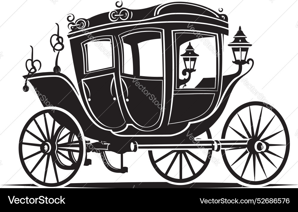 Palatial nuptial ride regal black logo noble Vector Image