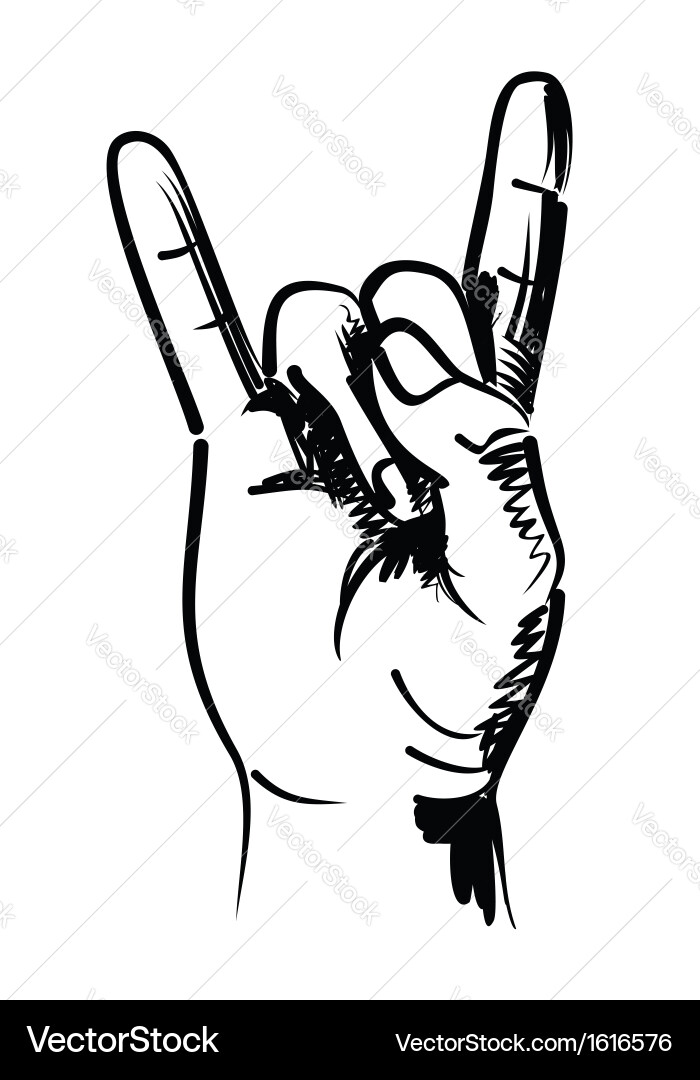 Rocker hand Royalty Free Vector Image - VectorStock