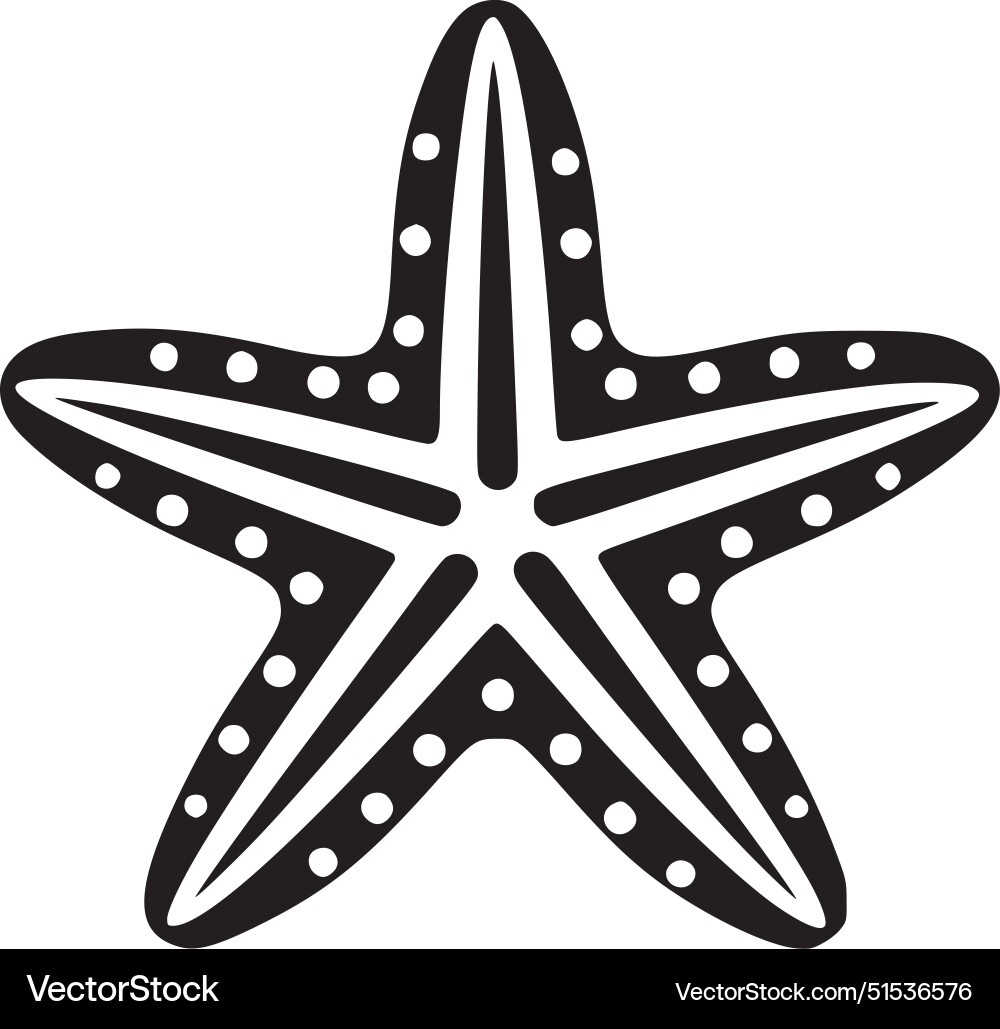 Starfish - black and white isolated icon Vector Image