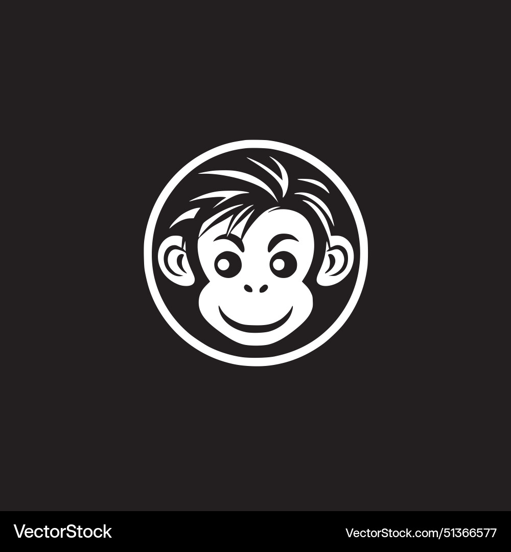 Affe - minimalistische und einfache Silhouette Vektorbild