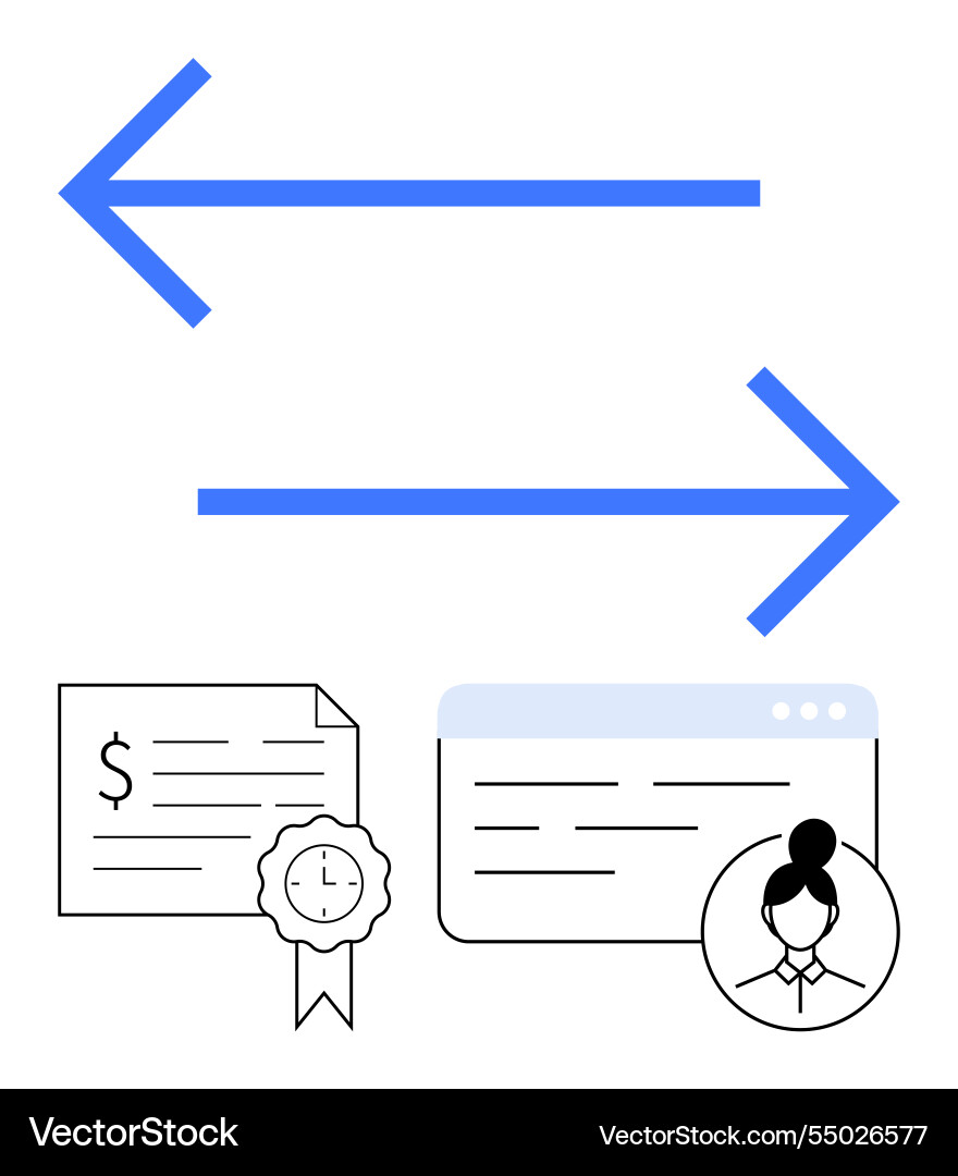 Arrows representing exchange process Royalty Free Vector