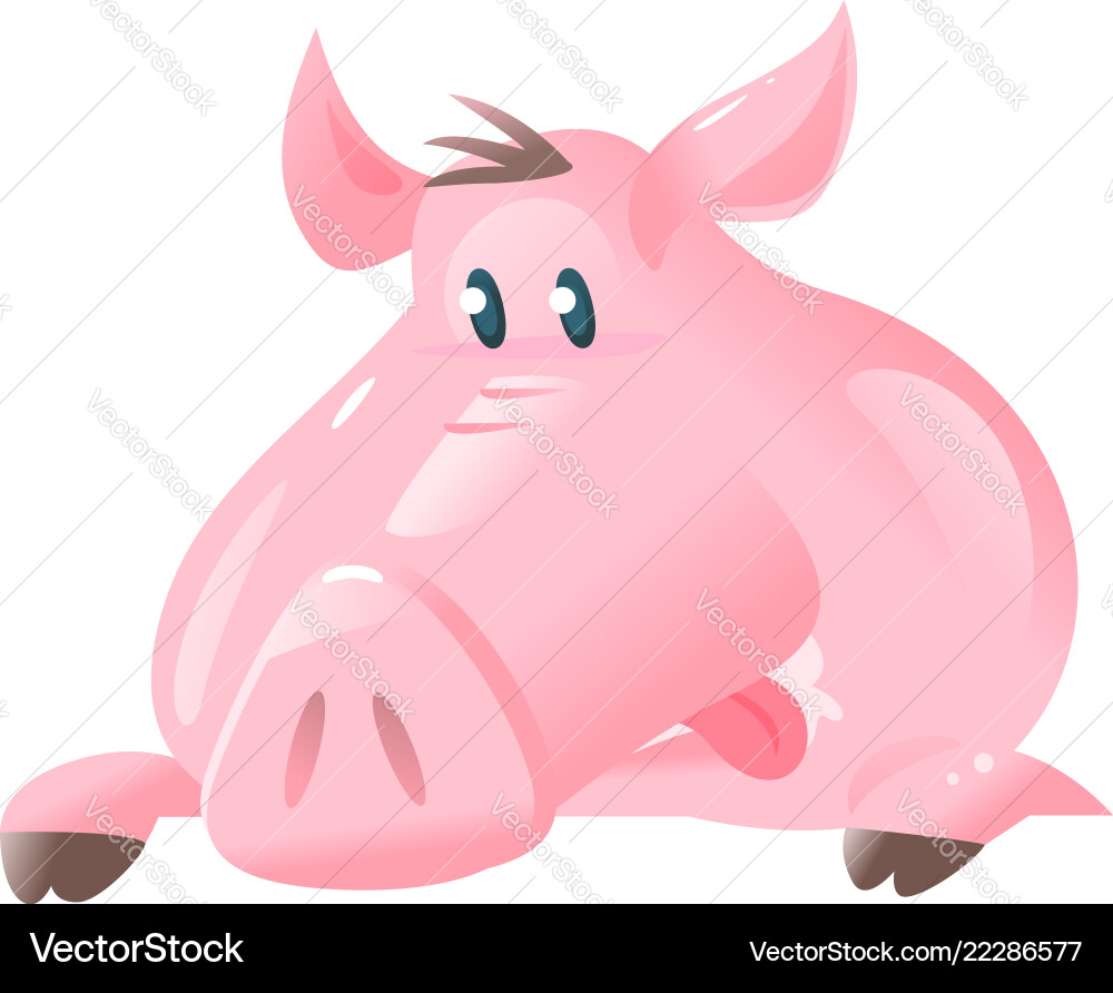 Big pig face cartoon Royalty Free Vector Image